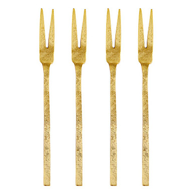 Hammered Gold Appetizer Forks - Set of 4 - [Consumer]Santa Barbara ...