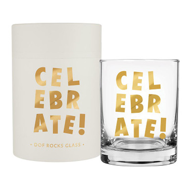 DOF Rocks Glass - Celebrate - [Consumer]Santa Barbara Design Studio