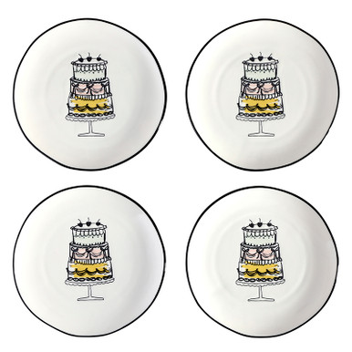 Ceramic Appetizer Plates - Cake - Set of 4 - [Consumer]Santa Barbara ...