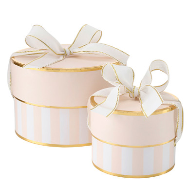 Nested Paper Gift Box Sets - Pink Stripe - [Consumer]Santa Barbara ...