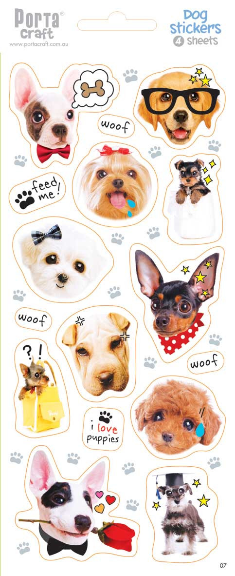 Sticker Sheets #7 Dog (Design B) 4 Sheets (Product # 128152.07B ...