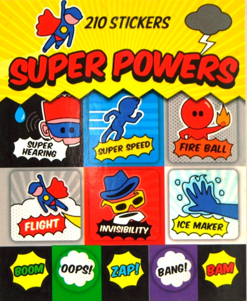 Sticker Books Super Powers 210 Stickers (F01D11) - Craft Vault
