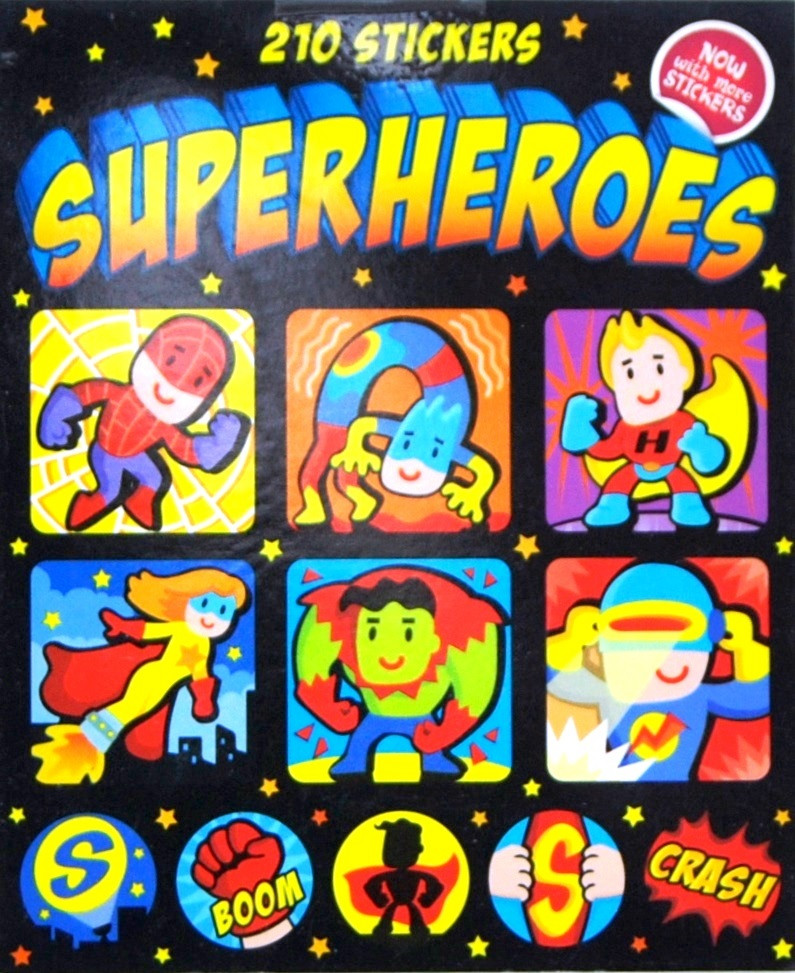 Sticker Books Superheroes 210 Stickers (F04D38) - Craft Vault