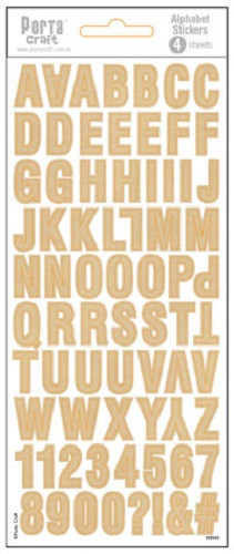 Alpha Stickers Kraft Paper 4 Sheets (Product # 135693) - Craft Vault
