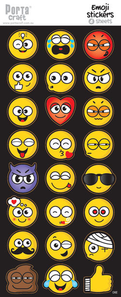Sticker Sheets #8 Emoji (Design E) 4 Sheets (Product # 128152.08E ...
