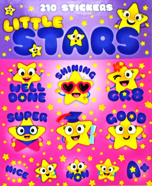 Sticker Books Little Stars (Pink) 210 Stickers (F01D20) - Craft Vault