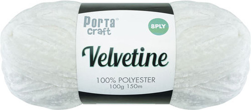 Velvetine Yarn 100g 150m Bright White (Product # 193617) - Craft Vault