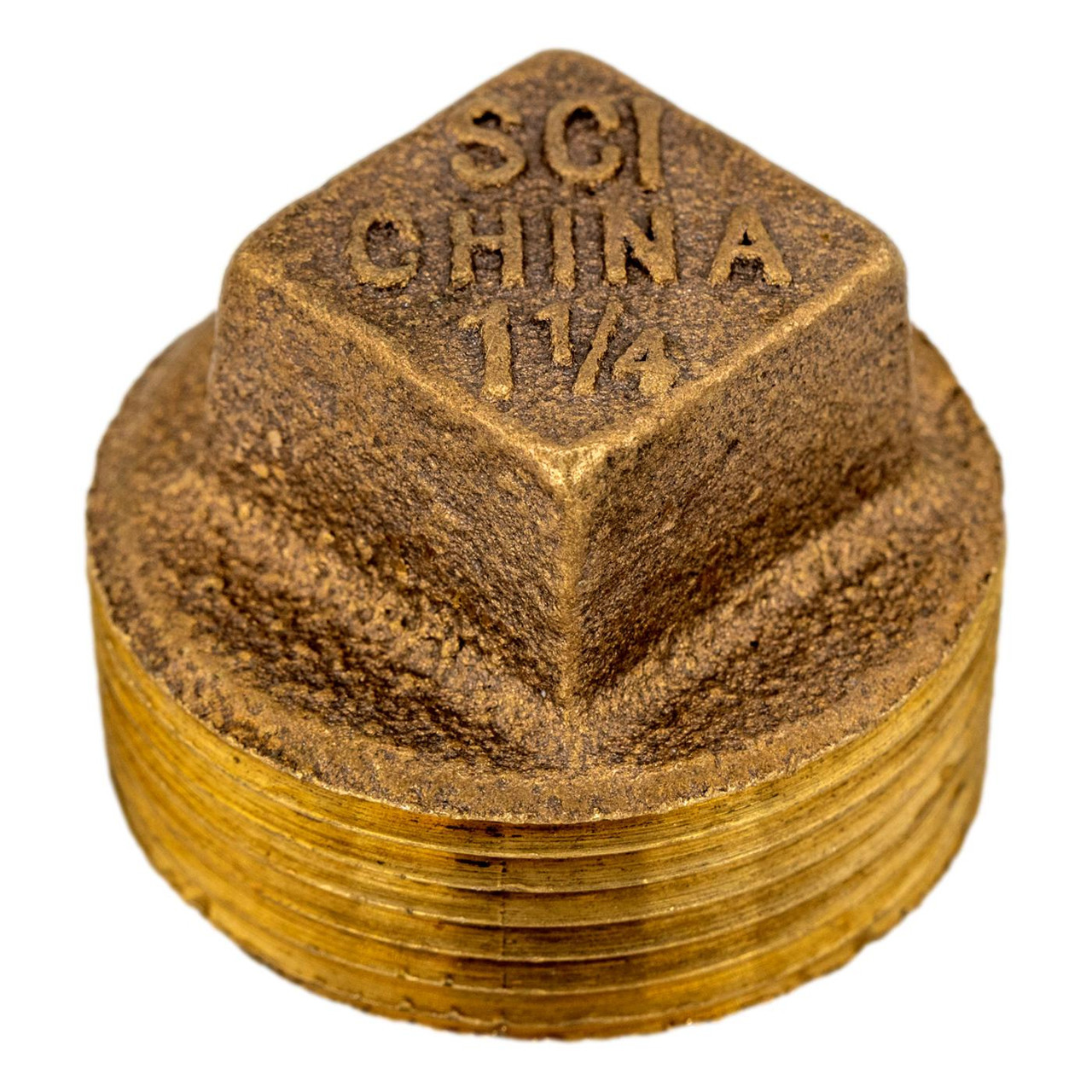 Threaded Square Cored Plug 1-1/4" MPT | Geo-Hydro Supply