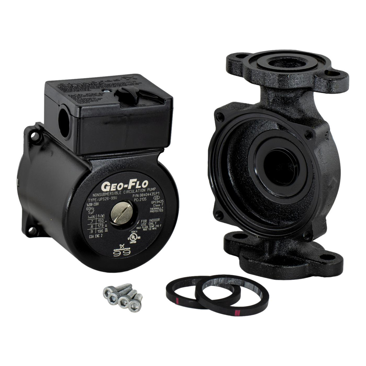 Grundfos Pump - UPS26-99F (3-Speed) - Geo-Hydro Supply, Ltd.