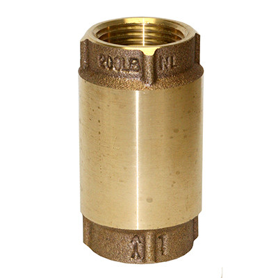 No-Lead Bronze Spring Check Valve - 1" Female Pipe Thread x 1" Female ...