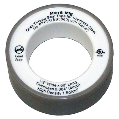 Gray Teflon Tape with Nickel - 1/2" x 260"