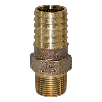 1" Barb X 3/4" MPT No Lead Brass Adapter | Geo-Hydro Supply