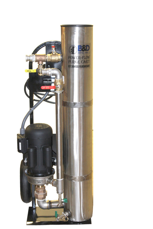 Geothermal Flush Cart with 1-1/4" Hoses - 2 HP - Stainless Steel