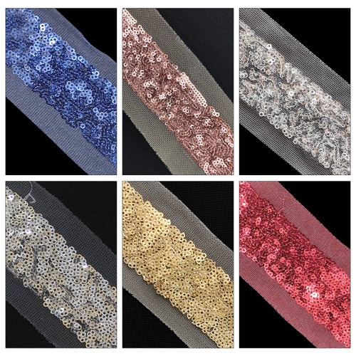 40mm Sequin Lace Trim 1m Trimming Shop