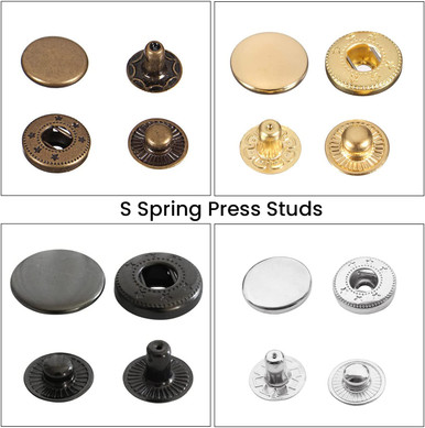 4-Part S Spring Press Studs (10 Sets) - Trimming Shop