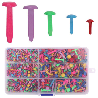 Metal Split Paper Fastener Pins - Assorted Sizes - Multicolour (Pack of ...