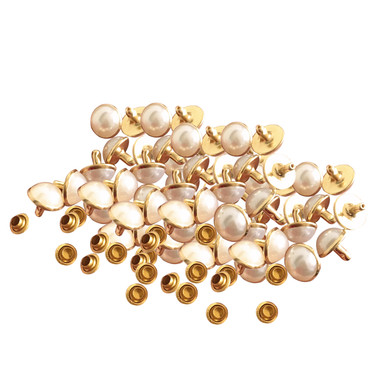 Pearl Studs Brass Leather Rivets-Trimming shop