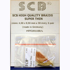 SCB SUPER THIN SILVER PLATED BRAID 4.5MM X .50 THICK (5PR) SCBSTAG01150