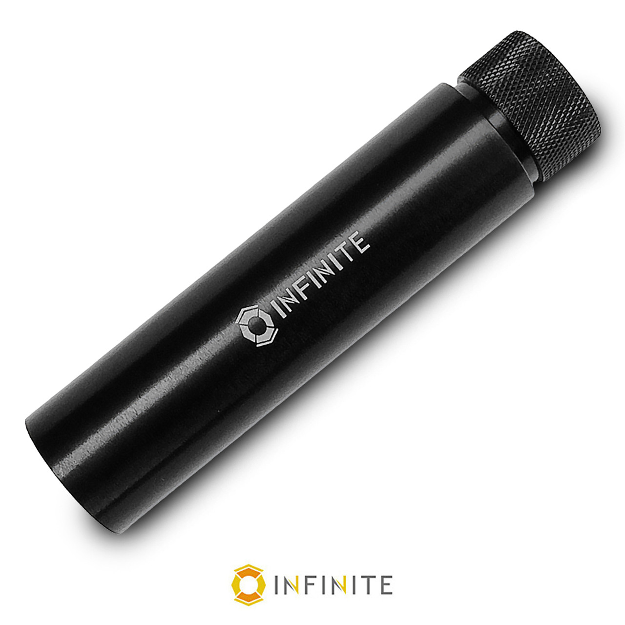 1 2 28 Fake Suppressor W Knurled End Black Aluminum Infinite 1-2-28-fake-suppressor-w-knurled-end-black-aluminum-infinite