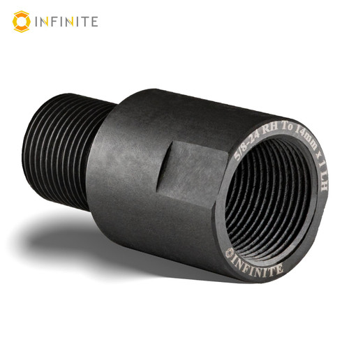 5/8-24 RH to 14mm x 1 LH Thread Adapter - Black Stainless Steel ...