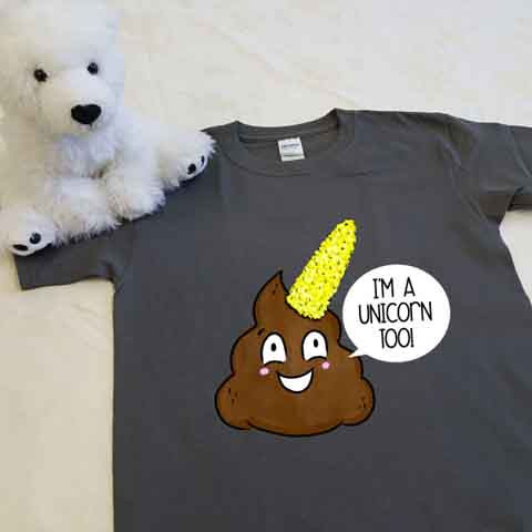 Poopicorn the Unicorn Poop Youth Shirt - Puddle Bear