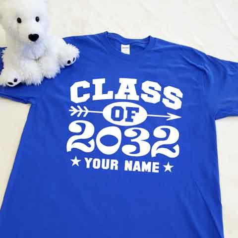 Class Of with Year and Name on Adult Unisex T-Shirt - Puddle Bear