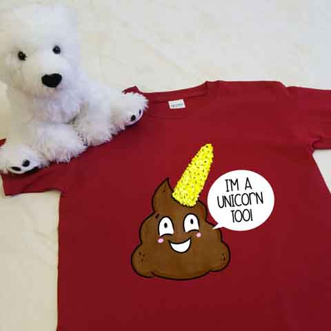 Poopicorn the Unicorn Poop Youth Shirt - Puddle Bear
