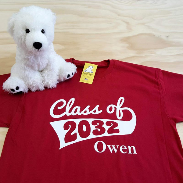 Class of Shirt Flag with Year and Name - Puddle Bear