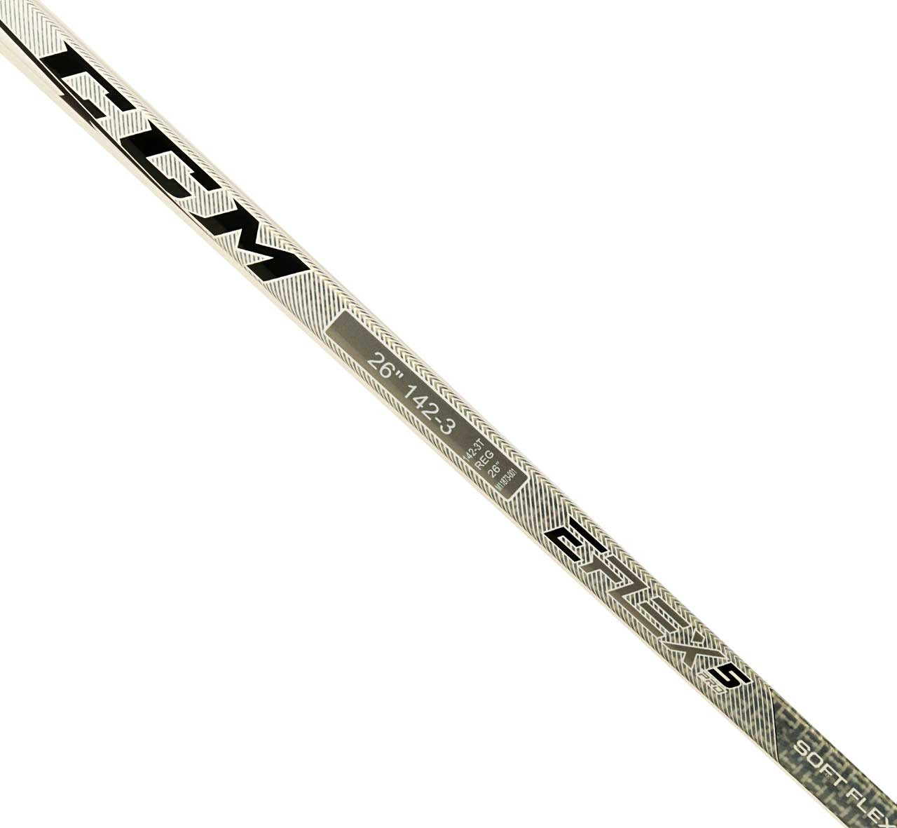 Left - Team Stock Gray Extreme Flex 5 Pro Stick - Pro Stock Hockey