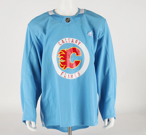 Practice Jersey - Calgary Flames - Baby Blue Adidas Size 54 - Pro Stock ...