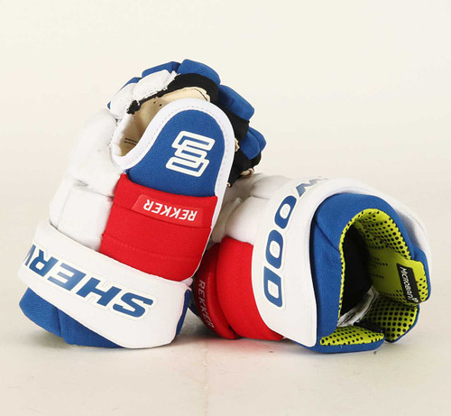 12" Sherwood Rekker Morph 1 Junior New York Rangers Gloves - Pro Stock ...