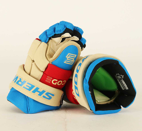 11" Sherwood Code Encrypt 1 Junior New York Rangers Gloves - Pro Stock ...
