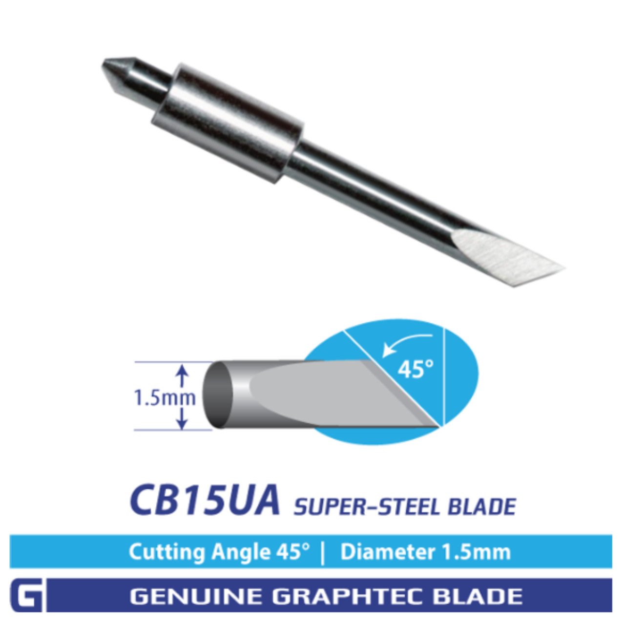Graphtec CB15UA 1.5mm 45° Cutting Angle Blade 5-Pack (for CB15 Blade ...