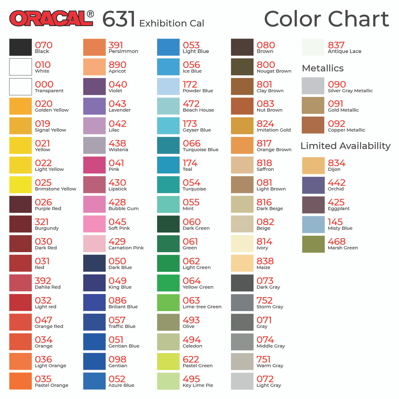 Oracal 631 Color Chart Oracal 651 Vs 631 Vinyl What's The
