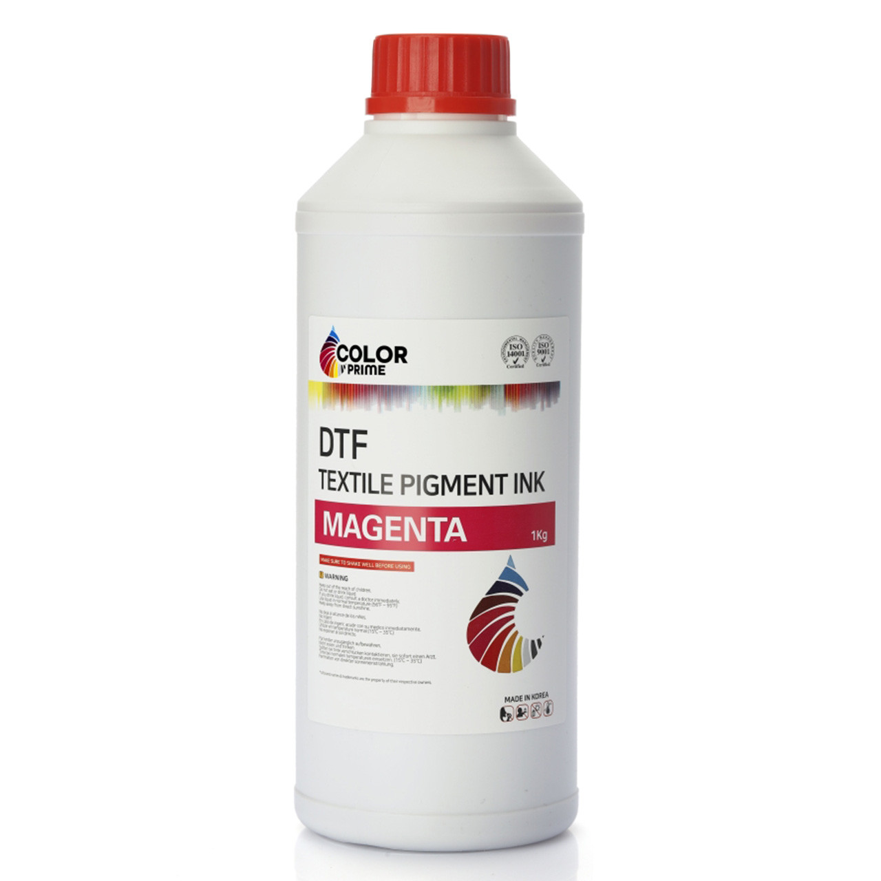 Color Prime DTF Ink – CMYK, Blue, Green, Red, Orange, & White 1 kg (1 ...
