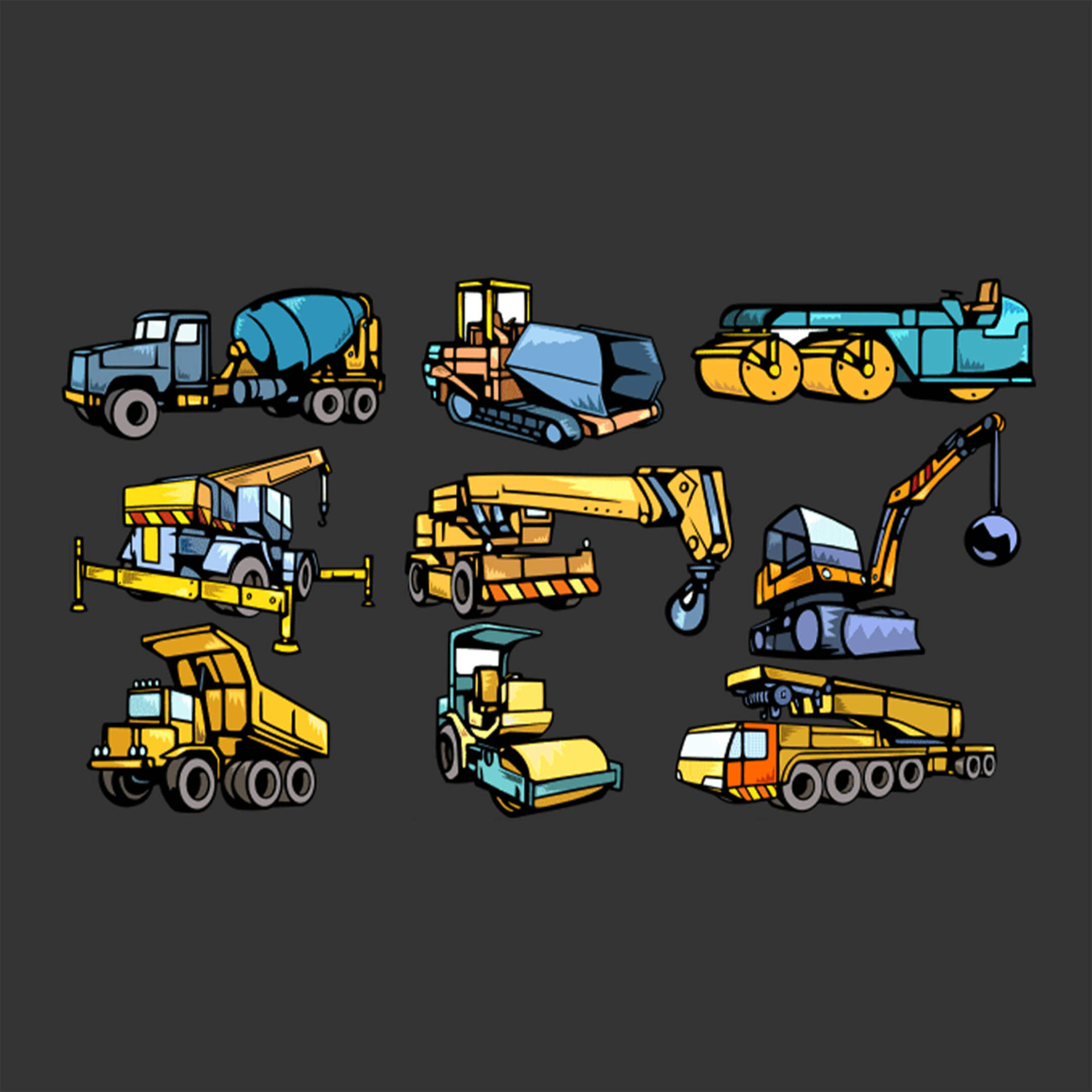 Special Vehicles, Construction Vehicle Clip Art, Vector, EPS Files