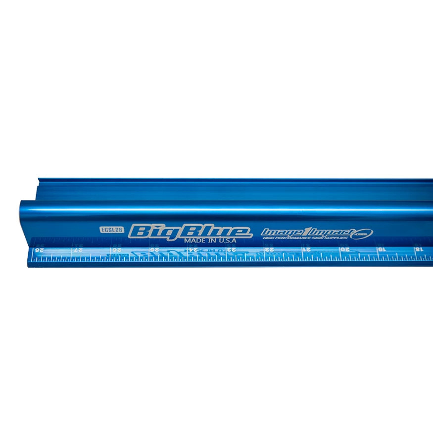 Big Blue Aluminum Safety Ruler | 28"–52" Non-Slip Cutting Straight Edge