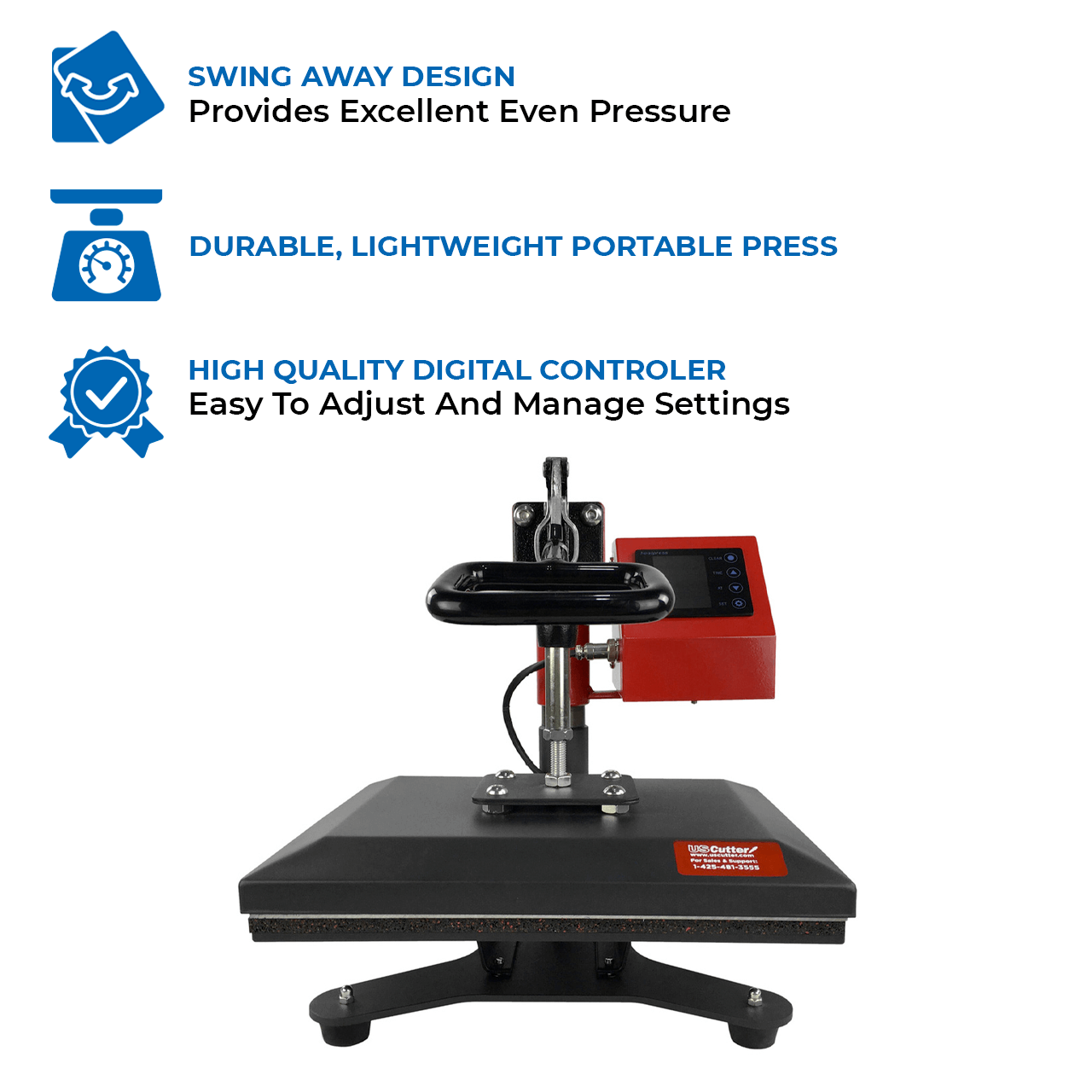 USCutter Basic Series 9" x 12" Swing Arm Heat Press Machine