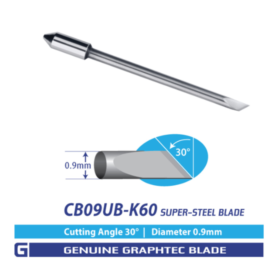Graphtec CB09UB-K60 0.9mm 30° Cutting Angle Blades for Window Tint 5-Pack