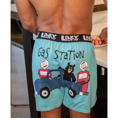 Lazy One Gas Station Men's Bear Funny Boxer #B287 - GameMasters Outdoors