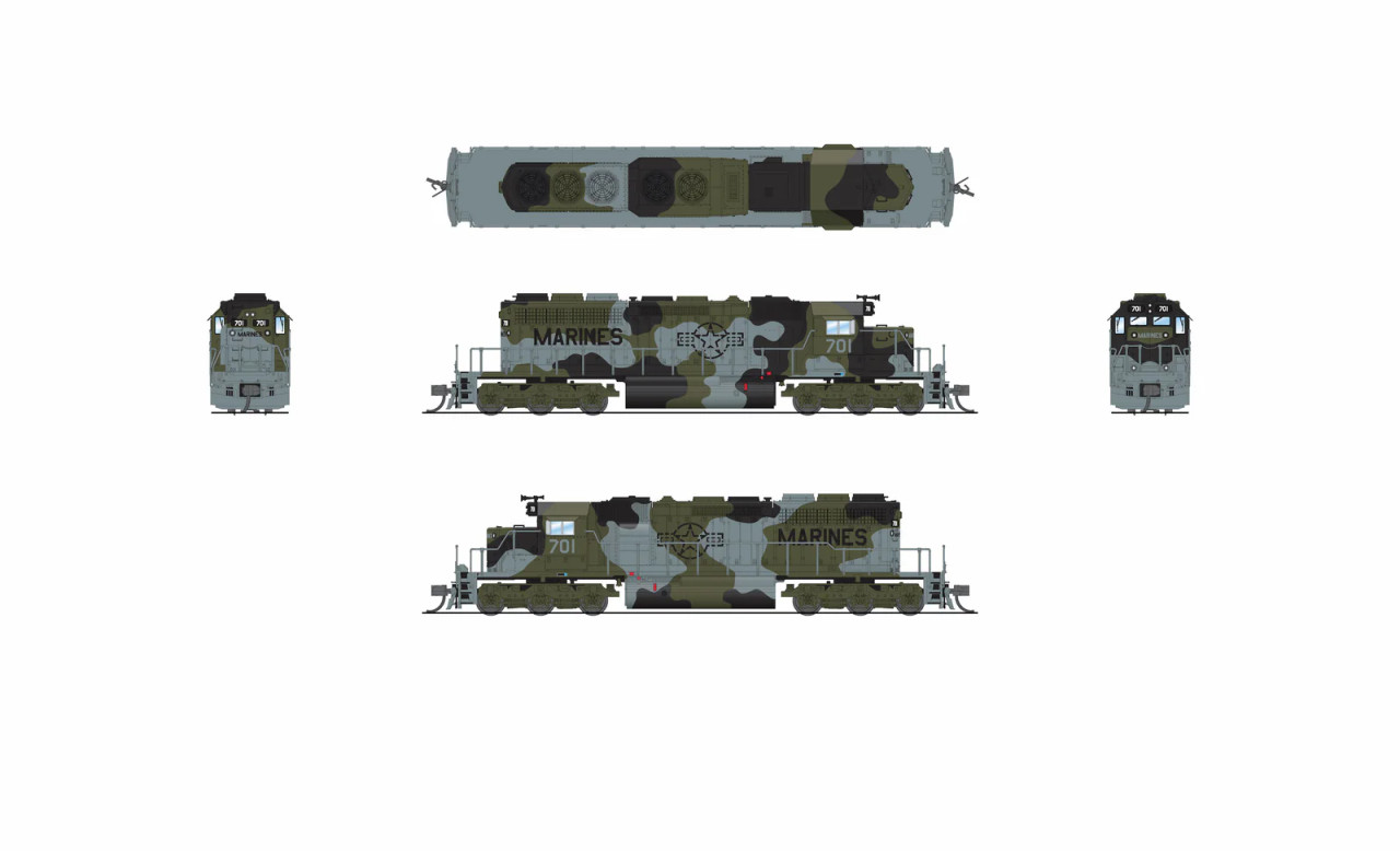 Broadway Limited 9475 - EMD SD40-2 (DCC and Sound) USMC Fantasy Scheme ...