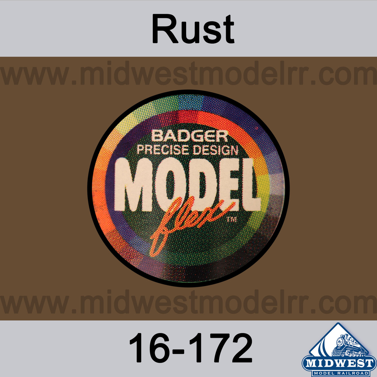 Badger MODELflex Paint - 16-172 Rust - Midwest Model Railroad