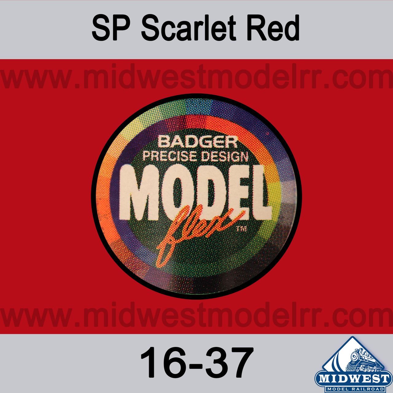 Badger MODELflex Paint - 16-37 SP Scarlet Red - Midwest Model Railroad
