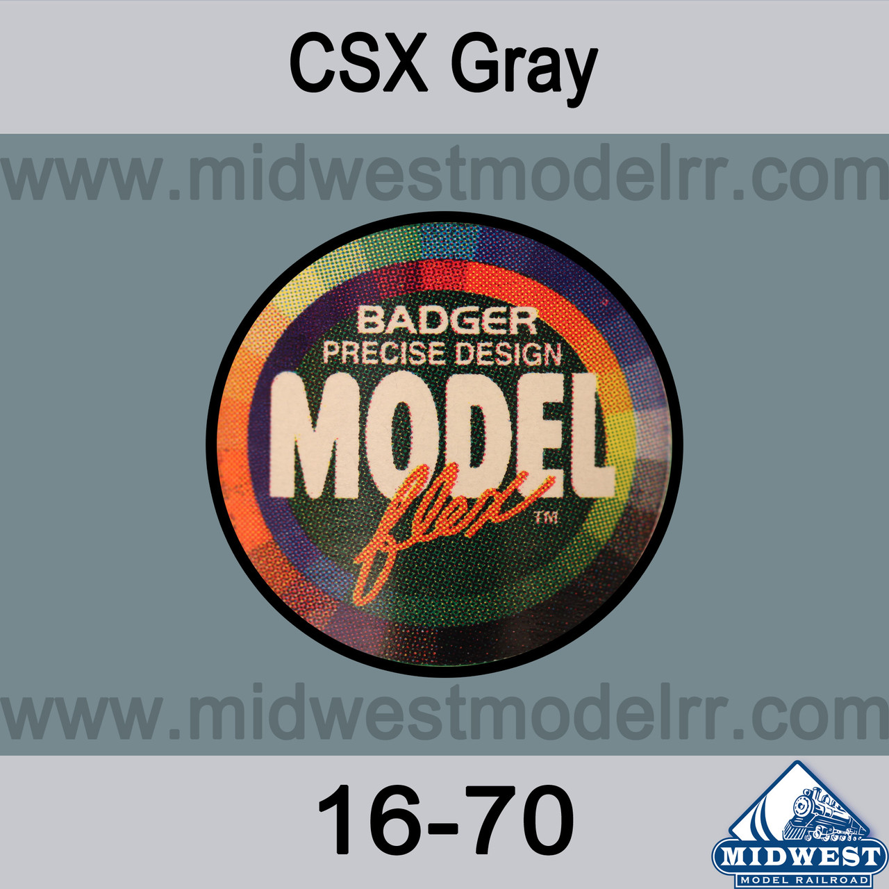 Badger MODELflex Paint - 16-70 CSX Gray - Midwest Model Railroad