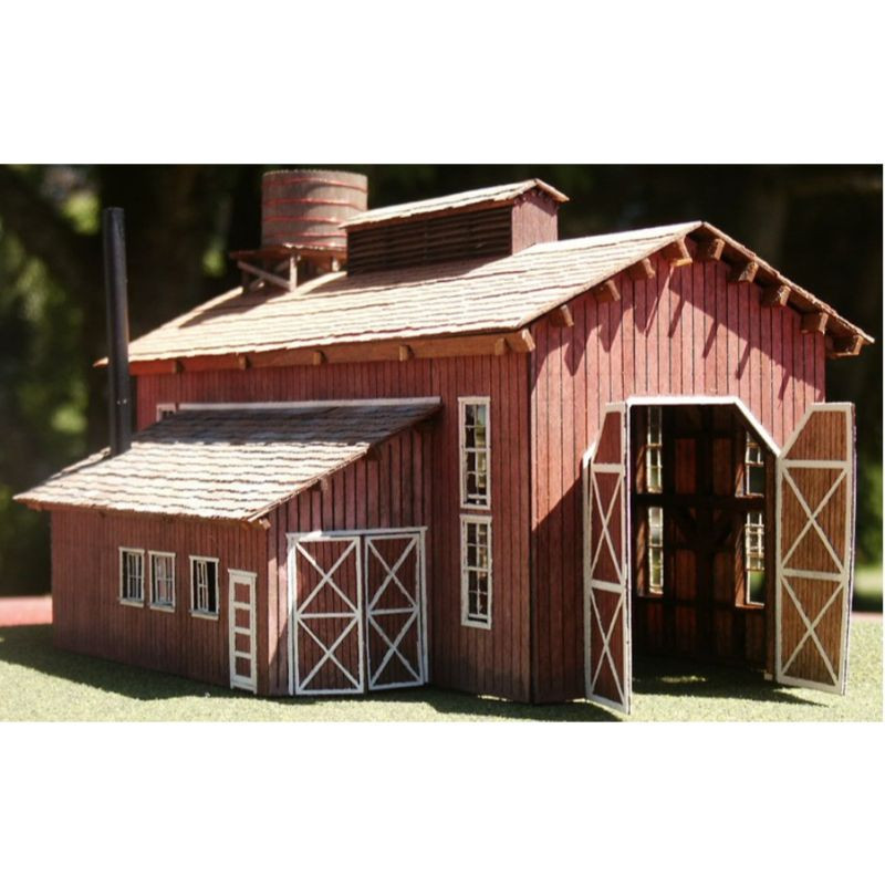 RslaserKits 2003 - Single Stall Engine House With Doors - HO Scale Kit ...