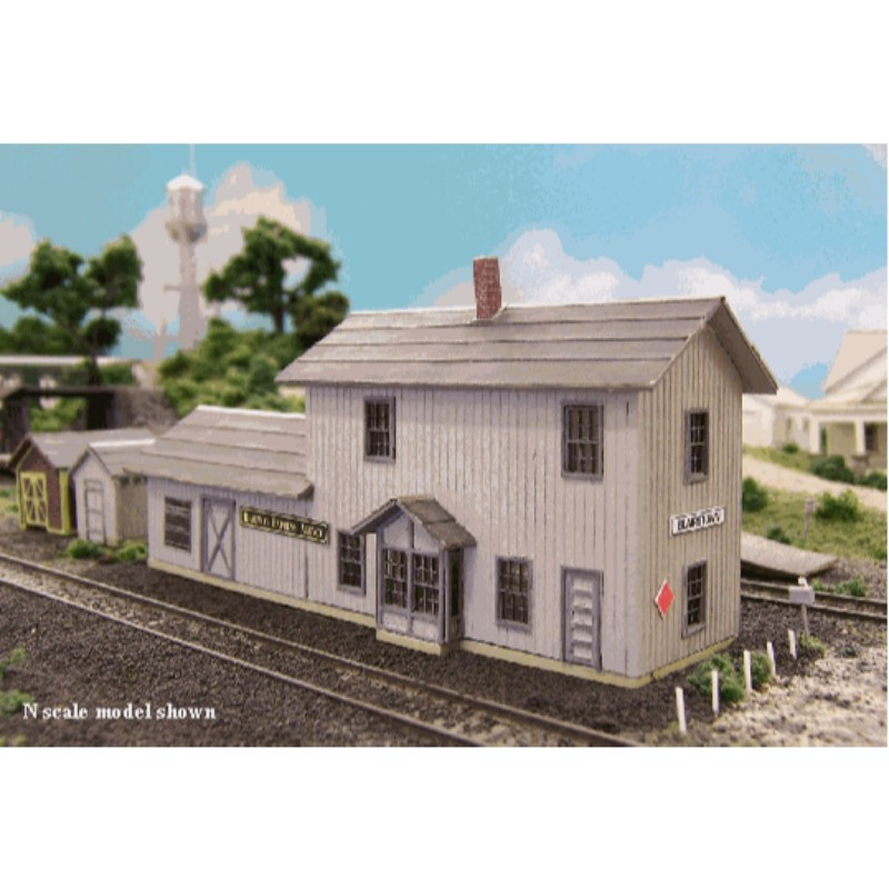 Blair Line 178 - Blairstown 2-Story Depot - Kit - 7-5/8 x 2-1/4" 19.4 x ...