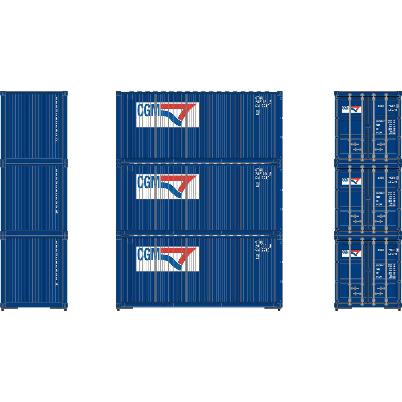 Athearn RTR 27788 - 20' Corrugated Container (3) CGM - HO Scale ...