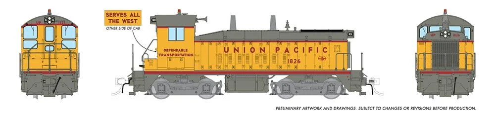 PRE-ORDER: Rapido 27097 - EMD SW9 (DC Silent) Union Pacific (UP) 1846 - HO Scale - Midwest Model ...