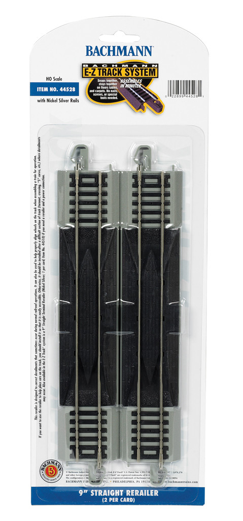 Bachmann 44528 - E-Z Track® 9" Straight Rerailer Nickel Silver Track ...
