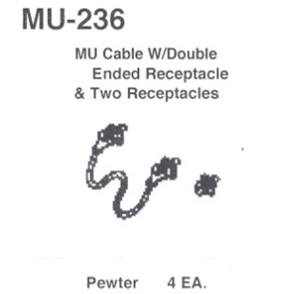 Details West MU-236 - MU Cable w/ Double Ended Receptacle - HO Scale ...